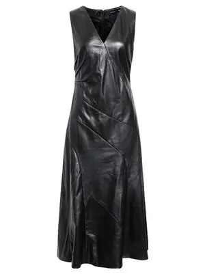 Proenza Schouler Kenza V-neck Leather Dress - Black