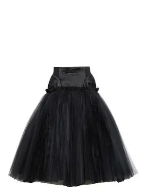 Matieres Fecales Millefeuille Tulle Midi Skirt - Black
