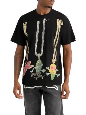 ICECREAM Ginger Cotton Graphic T-shirt - Black