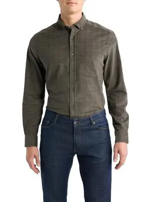 Johnston & Murphy Sherwood Corduroy Button-down Shirt - Olive