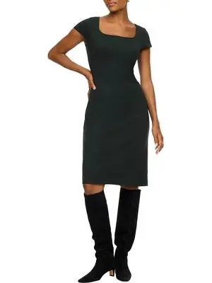 Spanx Ponte Cap Sleeve Midi Dress Night Forest