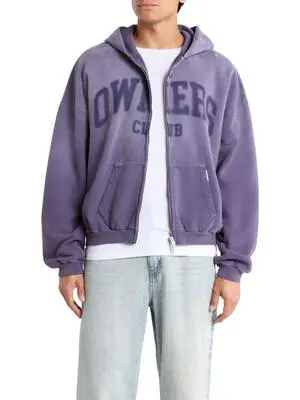 REPRESENT Owners Club Graphic Full Zip Hoodie - Deep Purple