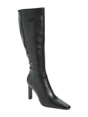 Jeffrey Campbell Spiraling Faux Leather Knee High Boot - Black