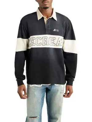 ICECREAM Ginger Stripe Cotton Polo Sweatshirt - Black