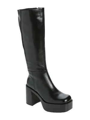 Jeffrey Campbell The-band Knee High Leather Boot - Black