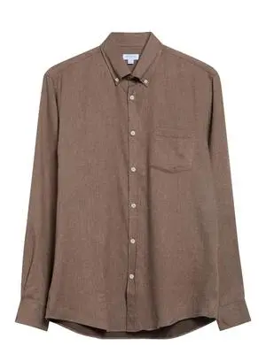 Sunspel Plaid Cotton Flannel Button-down Shirt - Cedar23
