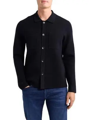 Nordstrom Merino Wool Blend Button Front Cardigan - Black