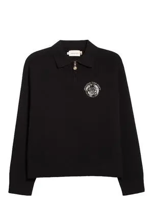 HONOR THE GIFT Quarter Zip Knit Polo - Black