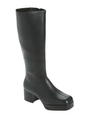 Jeffrey Campbell Capacity Faux Leather Knee High Boot - Black
