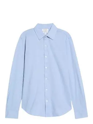 Bonobos Slim Fit Tech Pique Button Down Shirt - Light Blue Triangle Texture