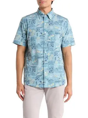 Reyn Spooner Tapa Montage Button Down Shirt - Green