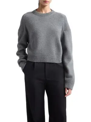 FFORME Marcela Cropped Crew Sweater - Grey