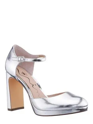 Nina Marcie Ankle Strap Pump Silver
