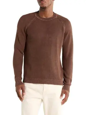 Marine Layer Garment Dyed Crewneck Sweater - Java