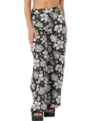 Rip Curl Keepsakes Print Beach Wide Leg Pants - Black