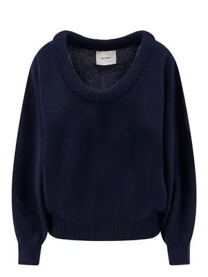 LISA YANG Doria Sweater With Wide Neckline - Blue