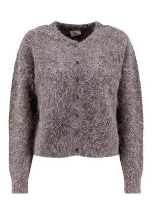 ALYSI Alpaca Blend Cardigan - Grey