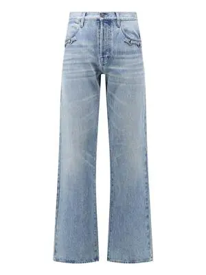 Gucci Stonewashed Cotton Denim Jeans - Blue