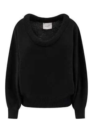 LISA YANG Doria Sweater With Wide Neckline Black