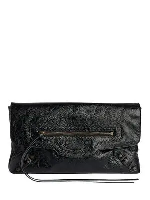 Balenciaga Le City Leather Clutch Bag - Black