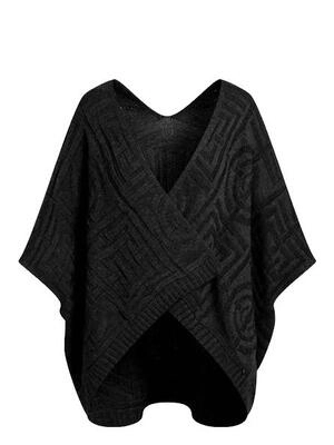Natori Luxe Infinity Jqd Knit Luxe Jacquard Ruana - Black