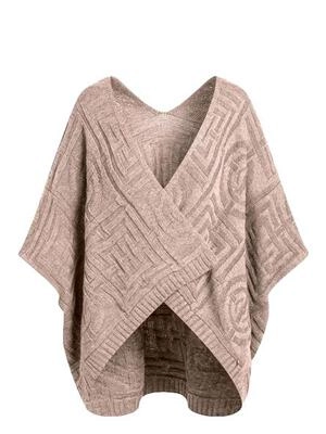 Natori Luxe Infinity Jqd Knit Luxe Jacquard Ruana - Natural