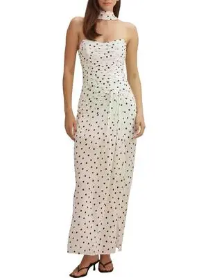 EVER NEW Arli Strapless Ruched Dress White