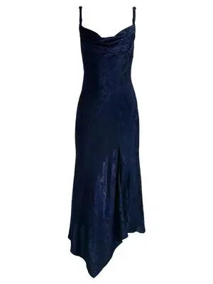 Alice + Olivia Monique Cowl-neck Midi Dress - Blue