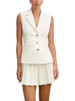 EVER NEW Lucy Pleated Sleeveless Dress - White
