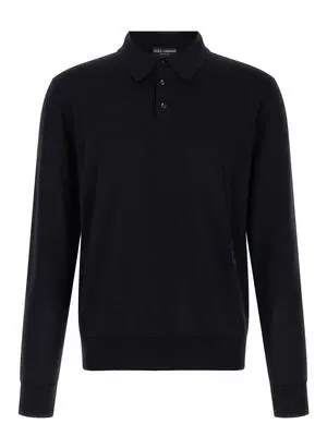 Dolce & Gabbana Virgin Wool Polo Shirt - Blue
