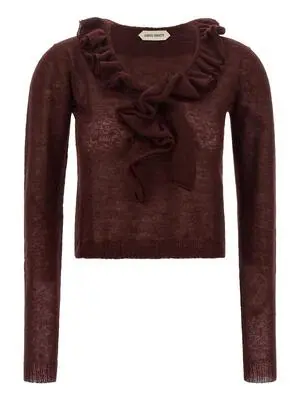 Alberta Ferretti Ruffled Sweater - Bordeaux