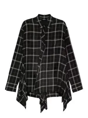 LIMI FEU Plaid Flared Panel Shirt