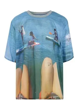 BLESS Photographic-print Oversized T-shirt - Blue
