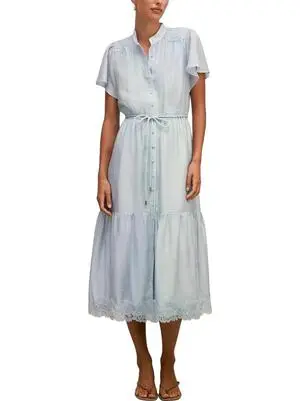 EVER NEW Harriet Lace-trim Embroidered Midi Dress
