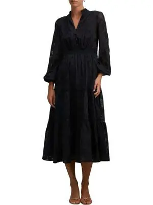 EVER NEW Nala Embroidered Midi Dress - Blue