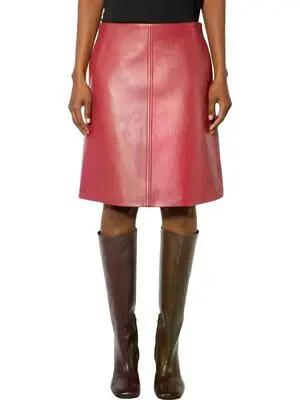 Liviana Conti Leather A-line Mini Skirt - Red