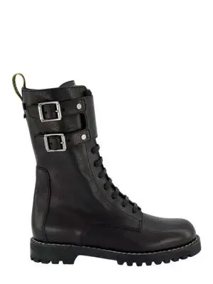Fendi Commando Buckle-detail Biker Boots - Black