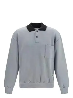 GR10K Replicated 30001 Chest-pocket Polo Sweatshirt - Grey