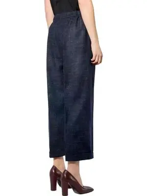 Liviana Conti Elasticated-waistband Pressed-crease Trousers Blue