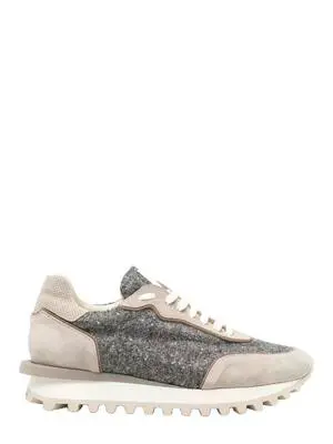 Eleventy Panelled Lace-up Sneakers - Grey
