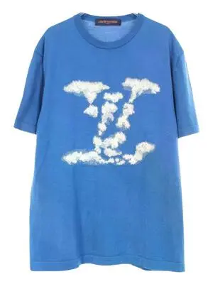 LOUIS VUITTON 2000s Cloud Jacquard T-shirt - Blue