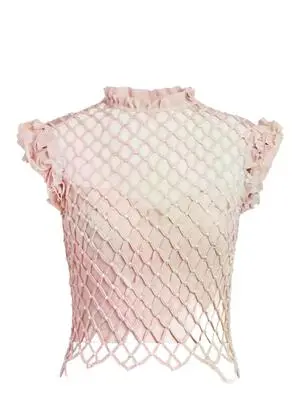 GEMY MAALOUF Ruffled Open-back Top - Neutrals