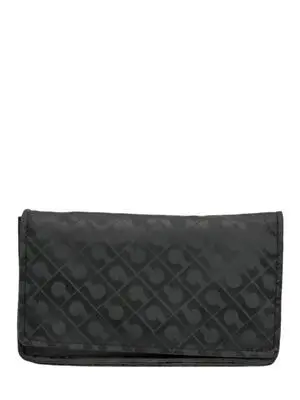 GHERARDINI Monogram-pattern Foldover Make-up Bag Black