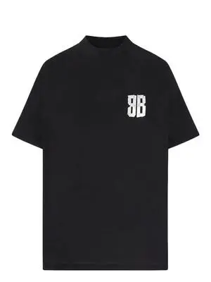 Balenciaga Glitter Tape-print T-shirt - Black