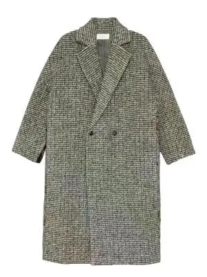 QUETSCHE Tweed Double-breasted Coat - Green