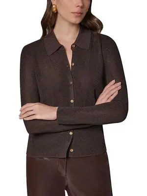 DONNA KARAN NEW YORK Collared Cardigan