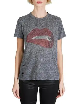 LAUREN MOSHI Capri Crystal Bitting Lip Tee
