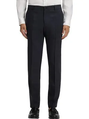 BOSS C-genius Wool & Linen Melange Slim Fit Suit Pants Dark Blue