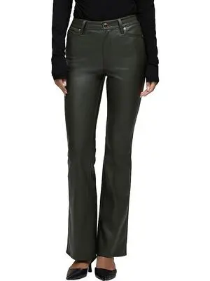 HUDSON JEANS Barbara Faux Leather High Rise Bootcut Jeans In Deep Depths