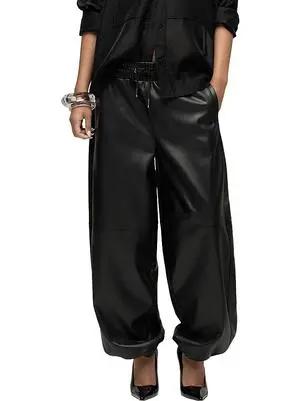 Hudson Jeans Faux Leather Balloon Joggers - Black